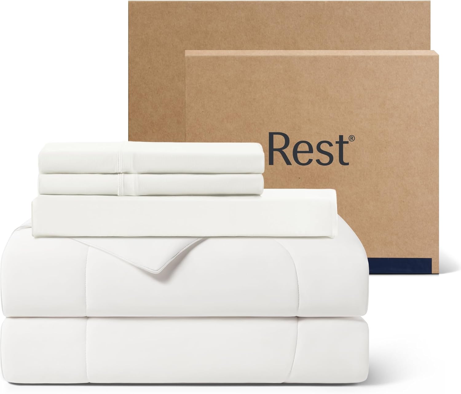 Amazon.com: REST® Evercool®+ Cooling Comforter Set, Full, Arctic White ...
