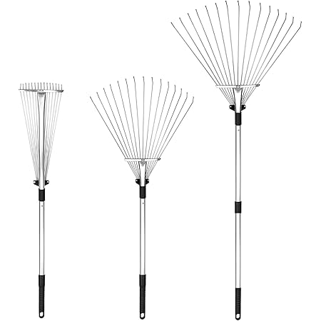 Amazon.com : Buyplus Adjustable Garden Leaf Rake - 24 to 63 Inch ...