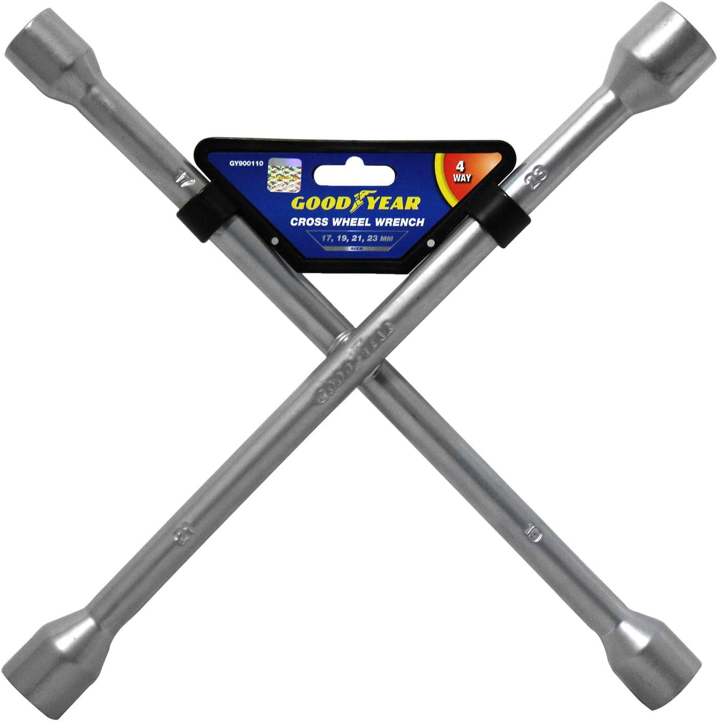 Goodyear Professional Fixed 4 Way Cross Wheel Wrench Nut 17/19/ 21 ...