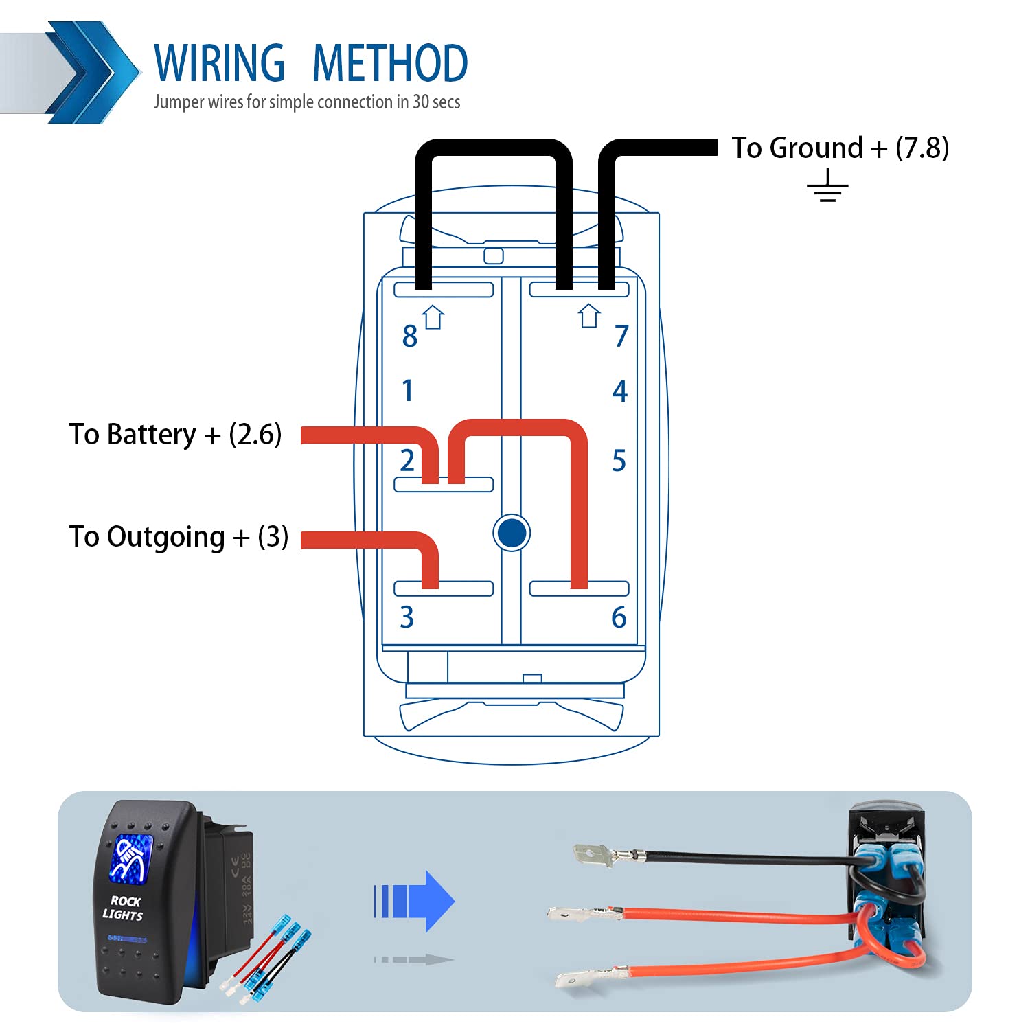 Snapklik.com : Rock Lights Waterproof Rocker Switch Toggle - ON/Off ...
