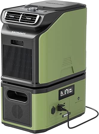 Amazon.co.jp: EENOUR PA600 Portable Air Conditioner, Extra Battery X2000 Included, 2048 Wh ...