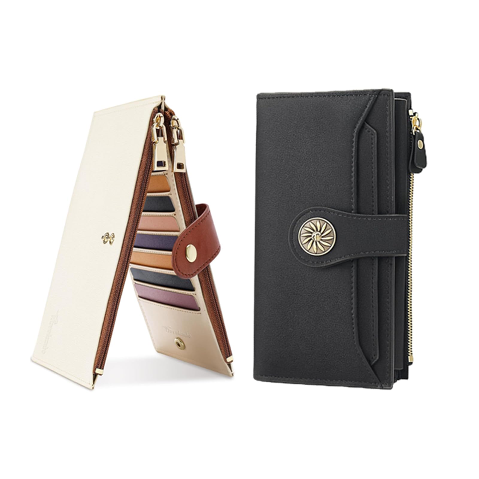 Amazon.com: Travelambo RFID Wallet Women Large Size Bifold Multi Card ...