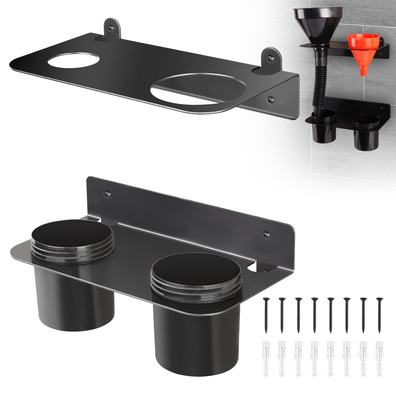 Snapklik.com : SKYJDM Oil Dual Funnel Holder Storage Rack Includes 2 ...