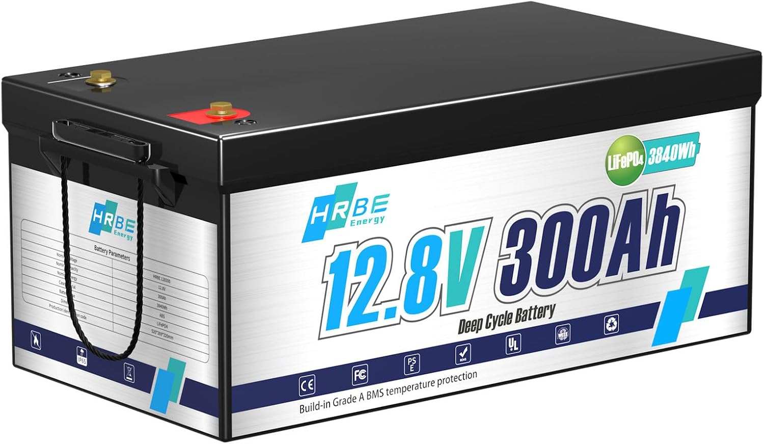 Amazon.com: HRBEENERGY 12V 300AH LiFePO4 Battery, 3840Wh Load Lithium Iron Phosphate Battery ...