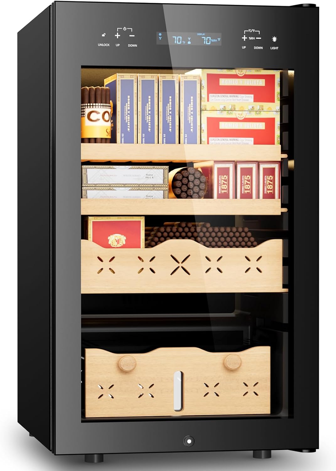 Amazon.com: 65L Electric Cigar Humidor Cabinet-500 Counts Large ...