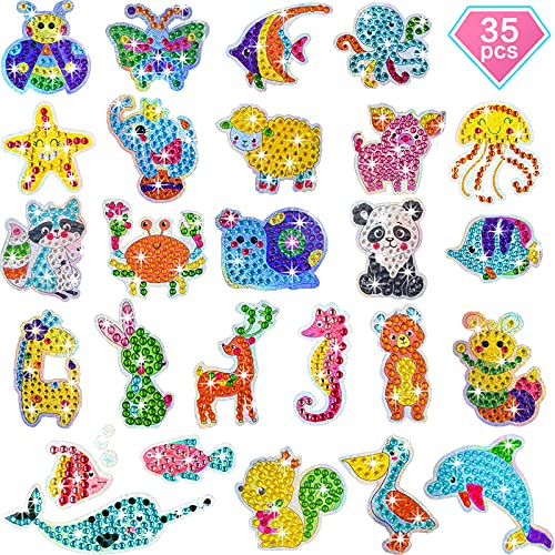 35 PCs Diamond Painting Stickers Kits for Kids- Fun DIY Arts and Crafts ...
