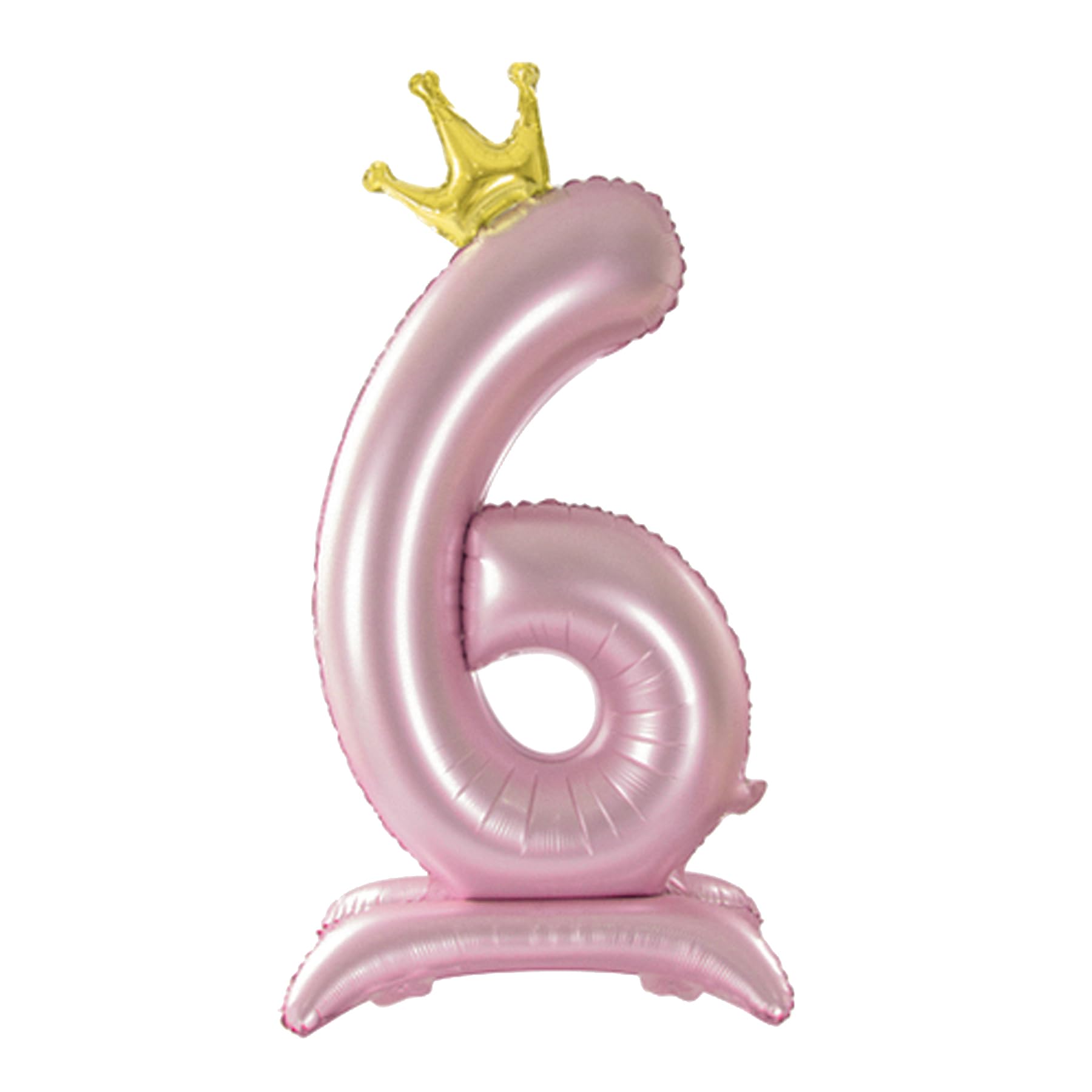 Amazon.com: Tellpet Crown Pink Number 6 Balloon with Base For Girls 6th ...