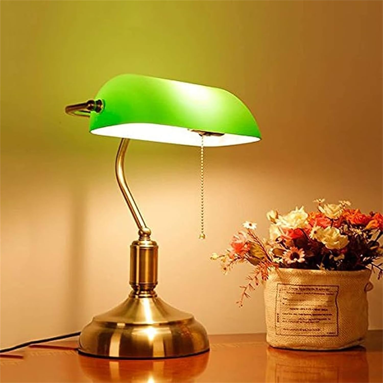 Classic Bankers Lamp Desk Lamp with Glass Shade, Bankers Desk Lamp ...