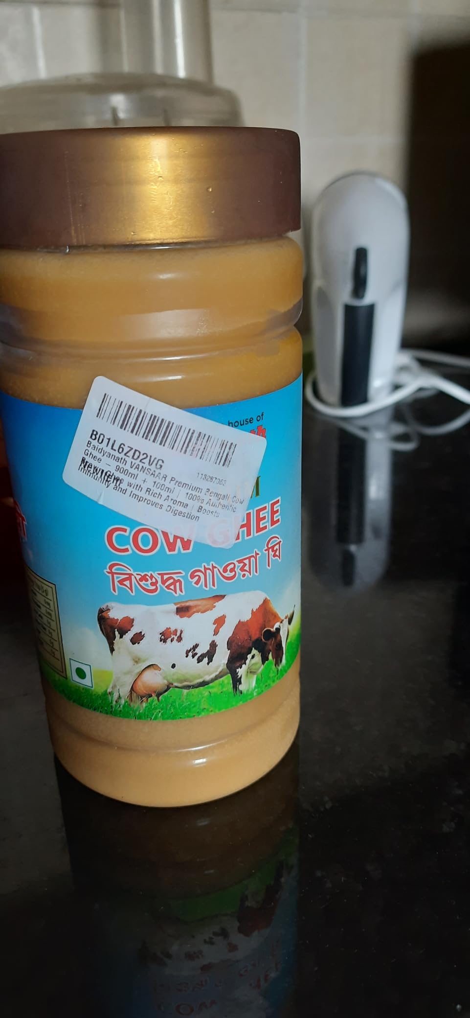 VANSAAR Baidyanath Premium Bengali Cow Ghee - 900ml + 100ml | 100% ...