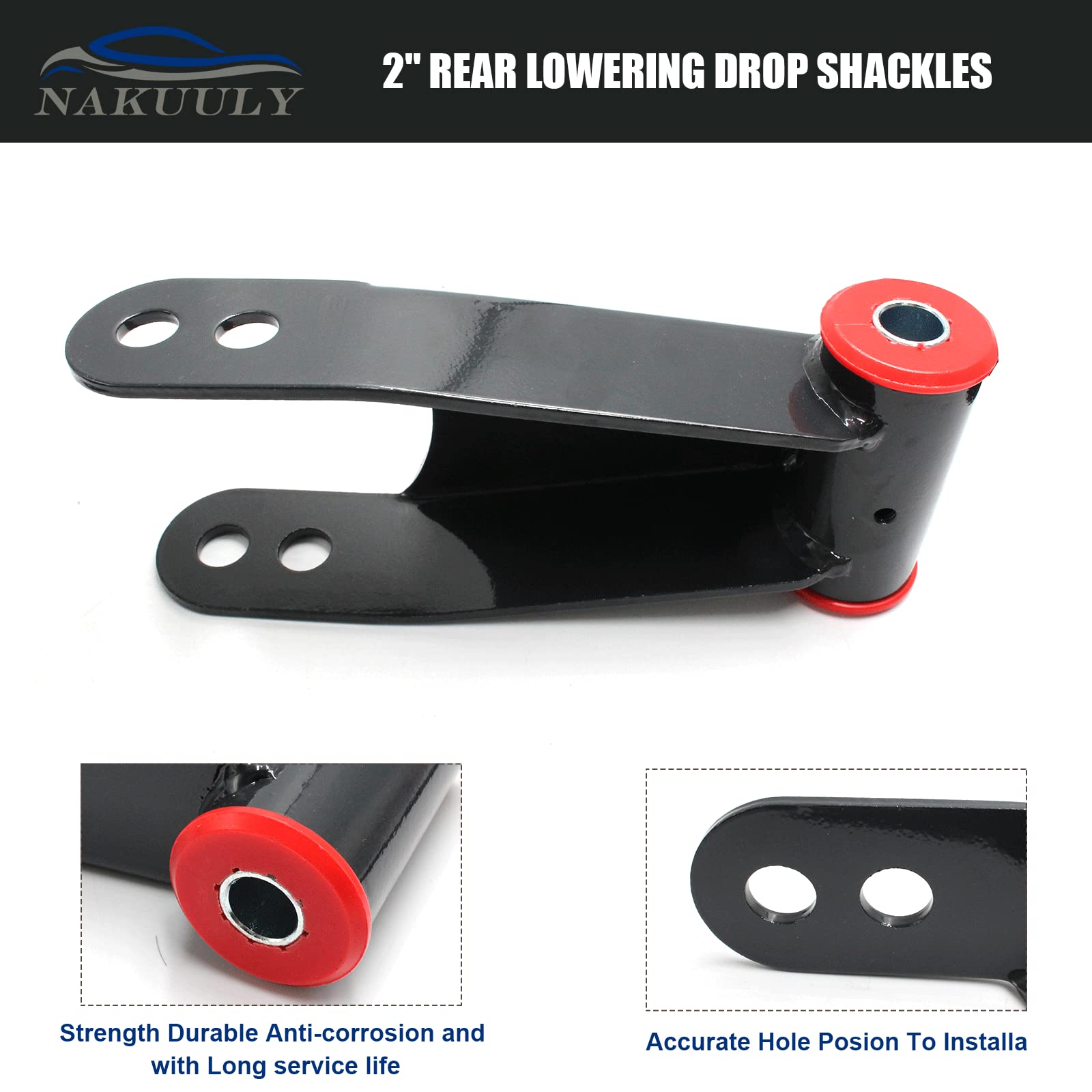 Snapklik.com : Nakuuly 2" Rear Drop Lowering Shackle Kit Compatible