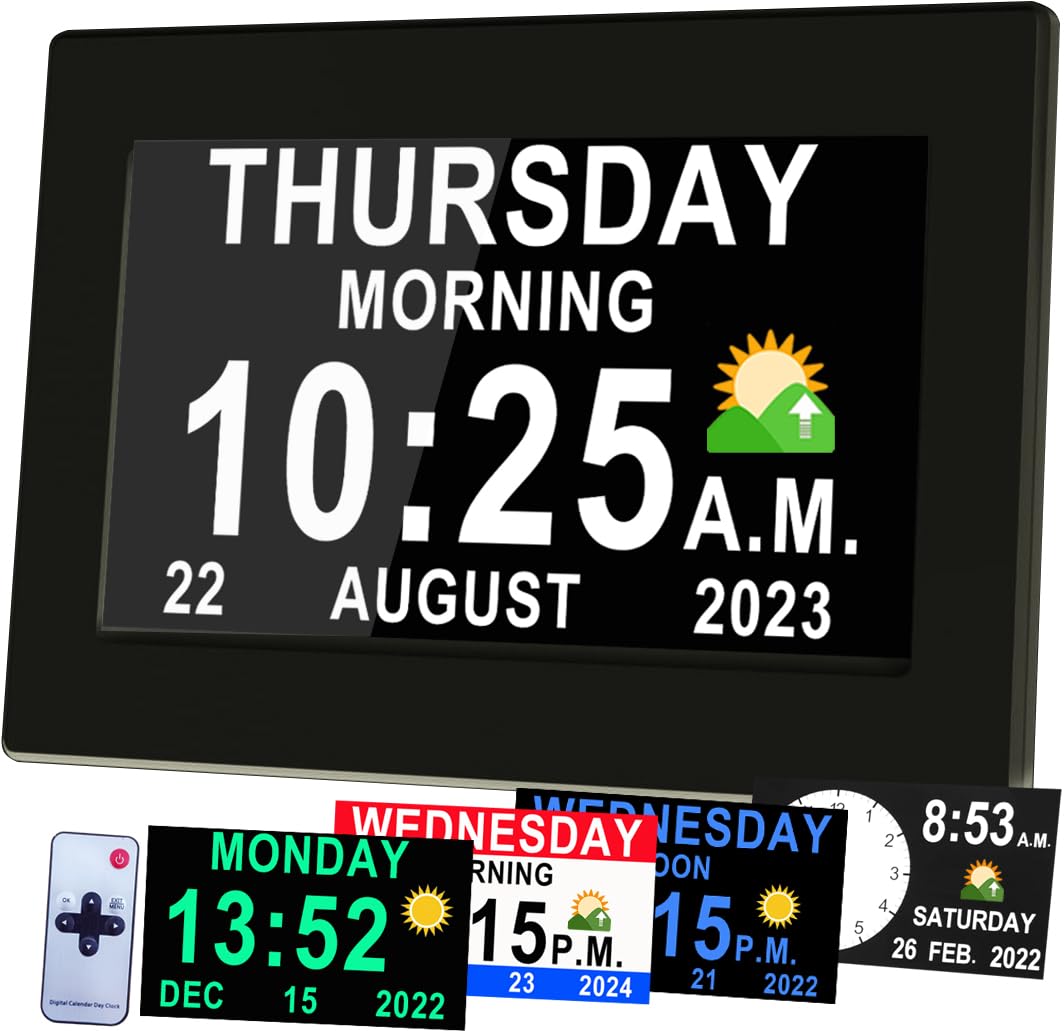 Amazon.com: 【2024 New】 7 Inch Large Digital Clock with Auto DST, 20 ...