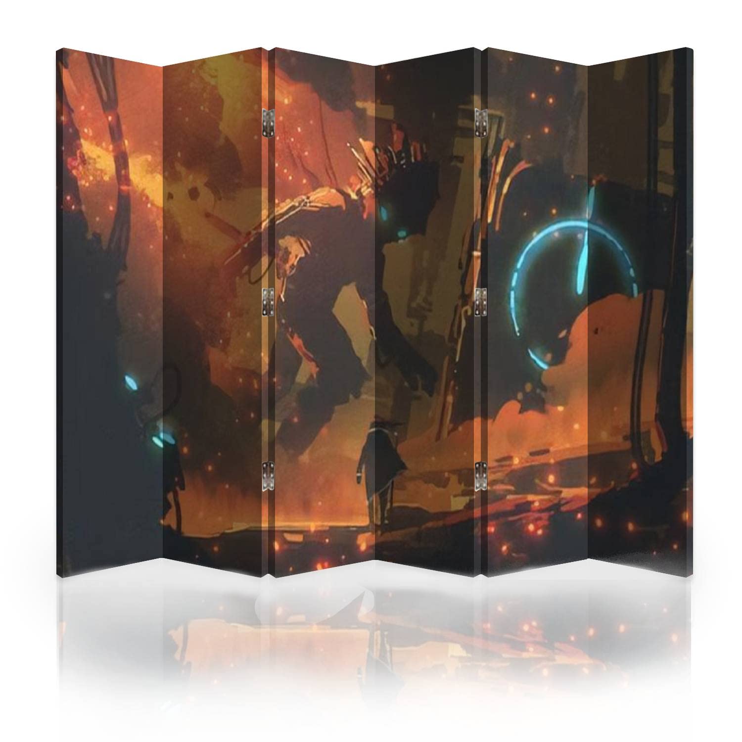 Amazon.com - Canvas Room Divider Screen sci fi of Man Looking at Giant ...