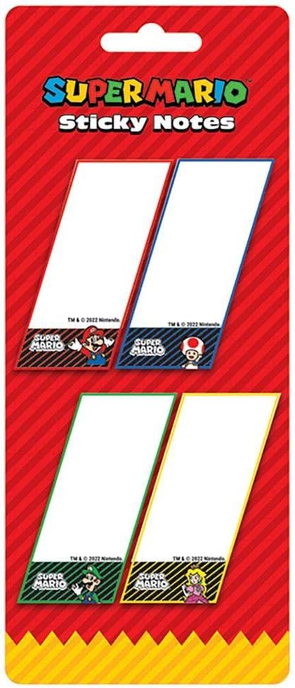 Amazon.com : Super Mario Characters Sticky Notes (Pack of 4) (One Size ...