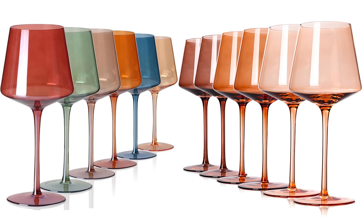 Amazon.com | comfit Colored Wine Glass Set: Wine Glasses