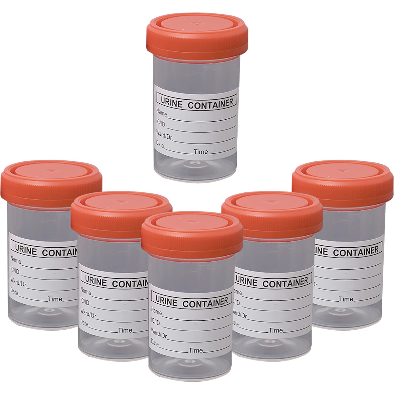 6 Pcs Specimen Containers Bottle 60 ML Medical Specimen Collection ...