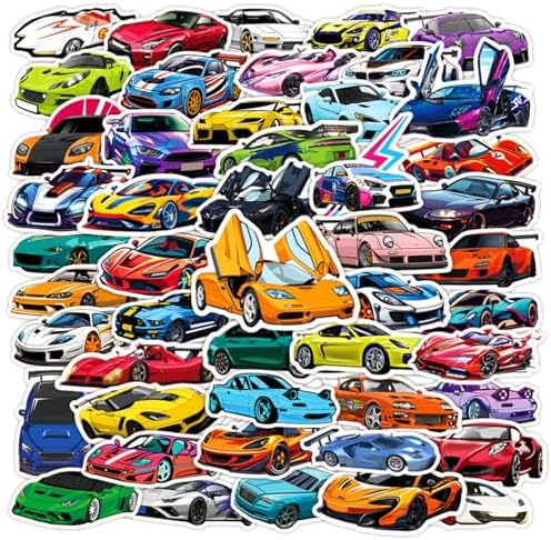 Amazon.com: Super Car Stickers for Kids - 50PCS Sports & Racing Car ...