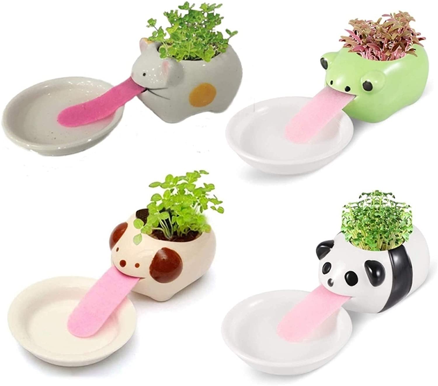 Amazon.com : 4Pcs Watering Animal Planter Self Watering Planter ...