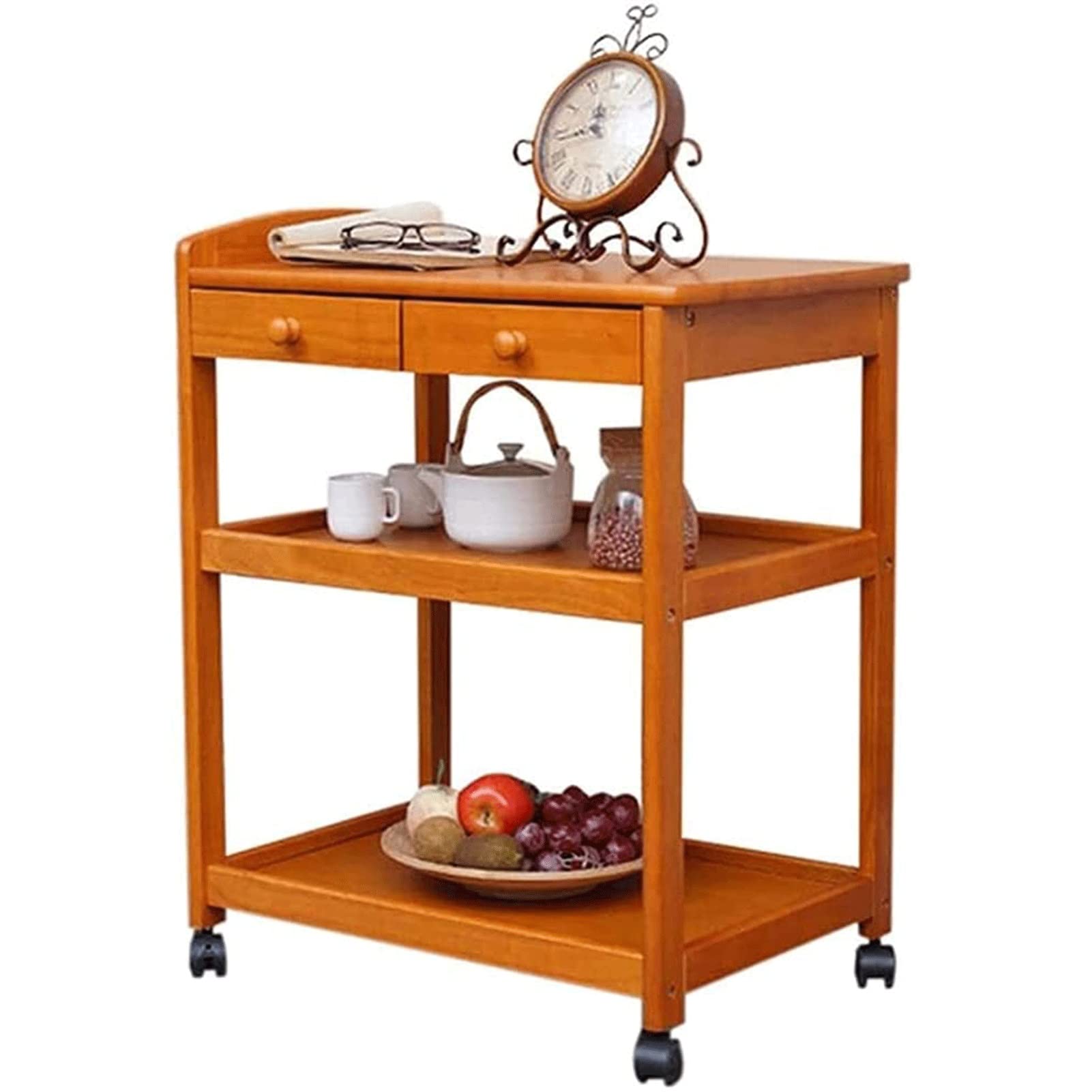 Buy ZBQLKM 3-Tier Storage Rolling Barber Cart, Movable Storage Bar ...