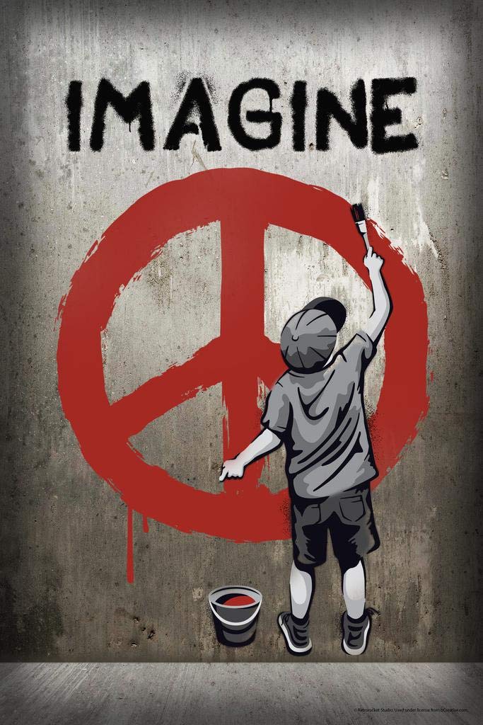 Amazon.com: Imagine Peace Graffiti Peace Kid Painter Street Art ...