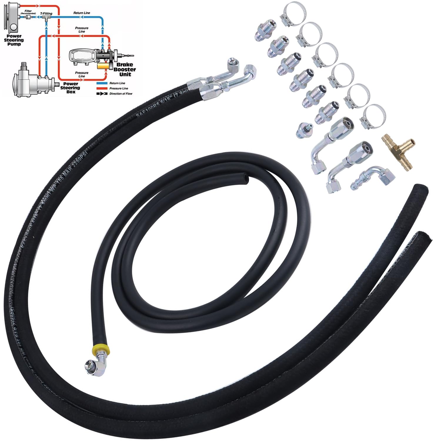 Snapklik.com : Hydraulic Brake Assist Hose Kits HAHK-R Return Line For ...
