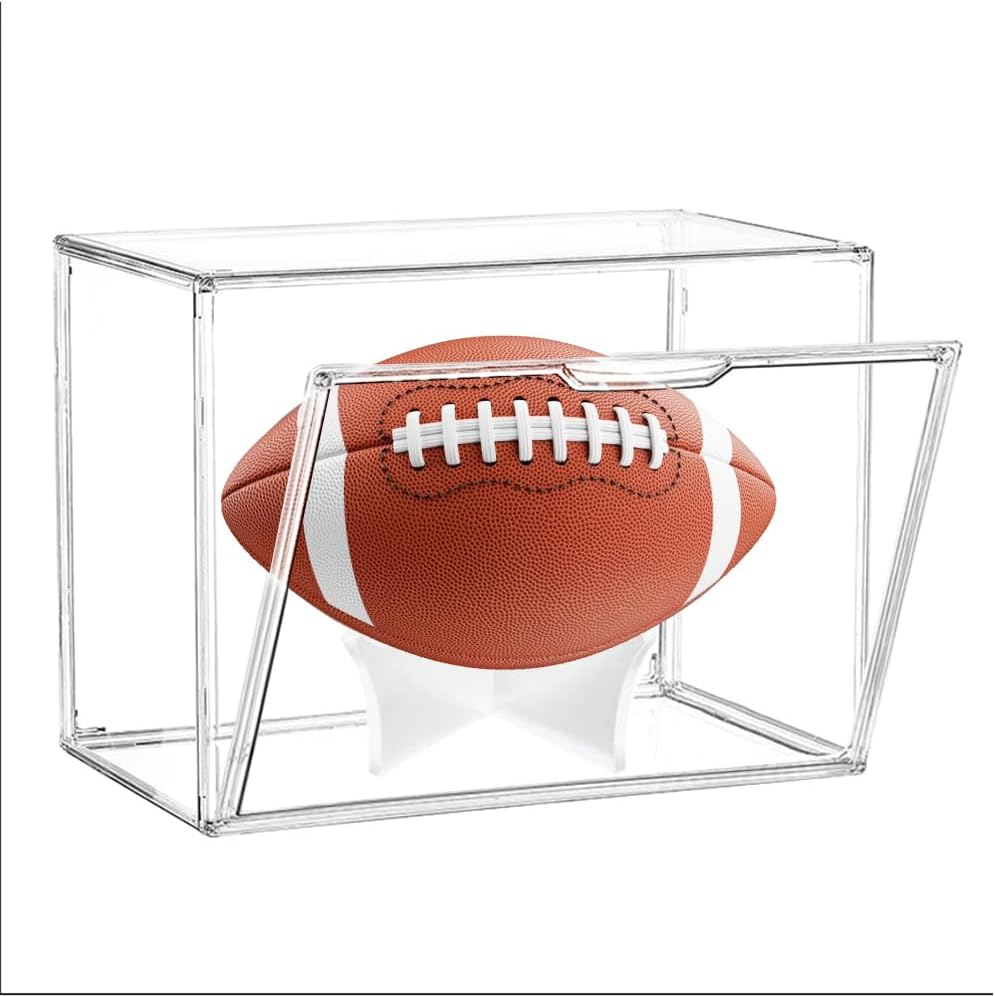 Amazon.com: Football Display Case with Football Stand Holder - Acrylic ...