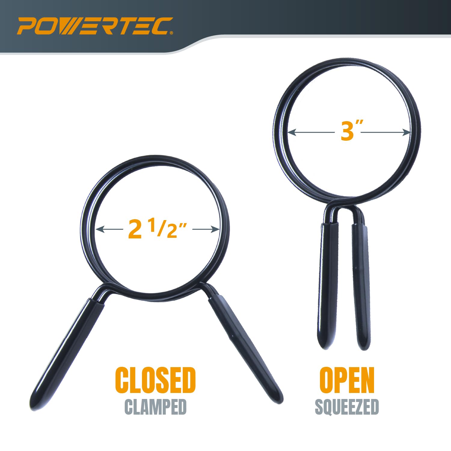 Snapklik.com : POWERTEC 2-1/2 Inch Double Loop Hose Clamps For Dust ...