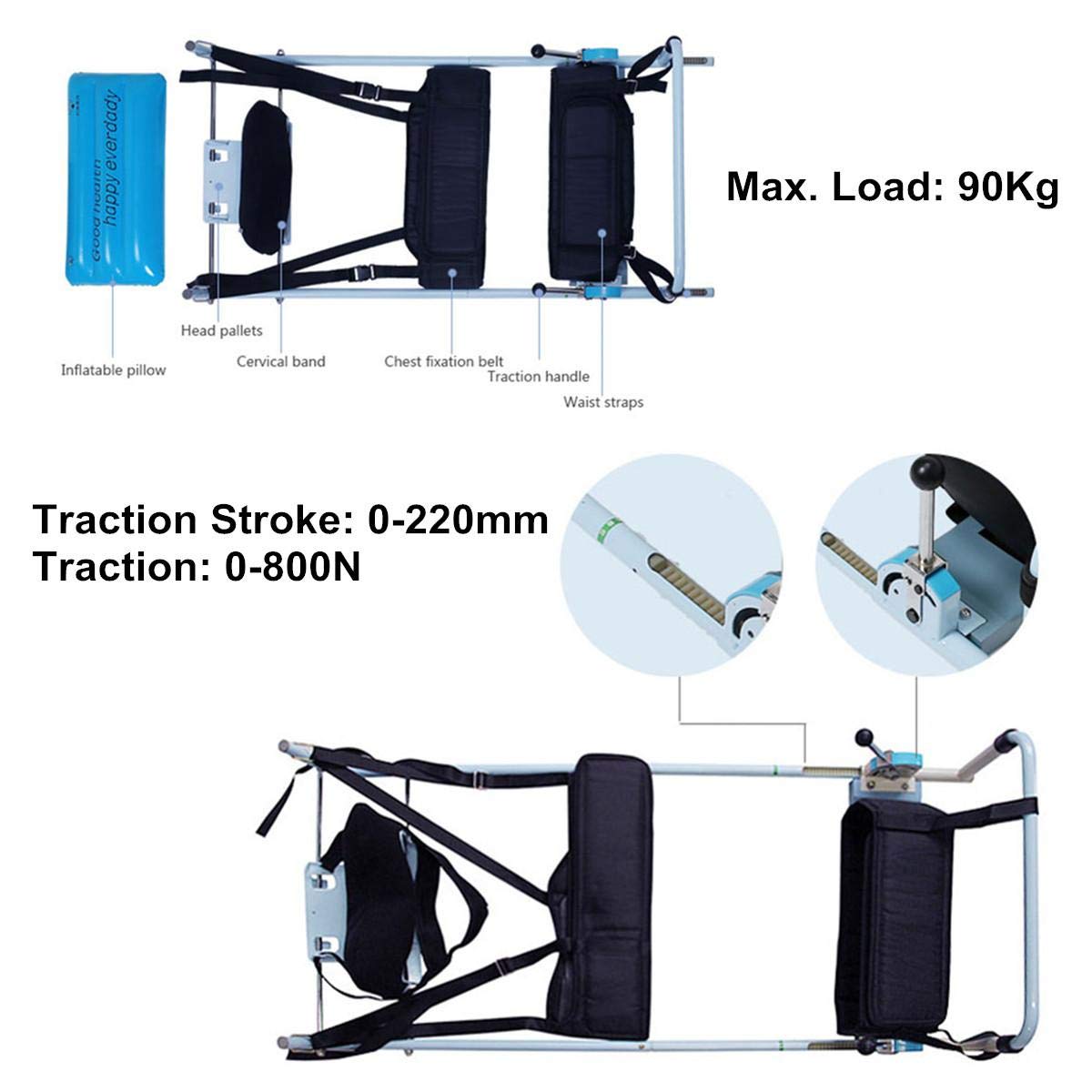 Buy Cervical Spine Lumbar Spine Traction Bed Massage Body Stretch ...