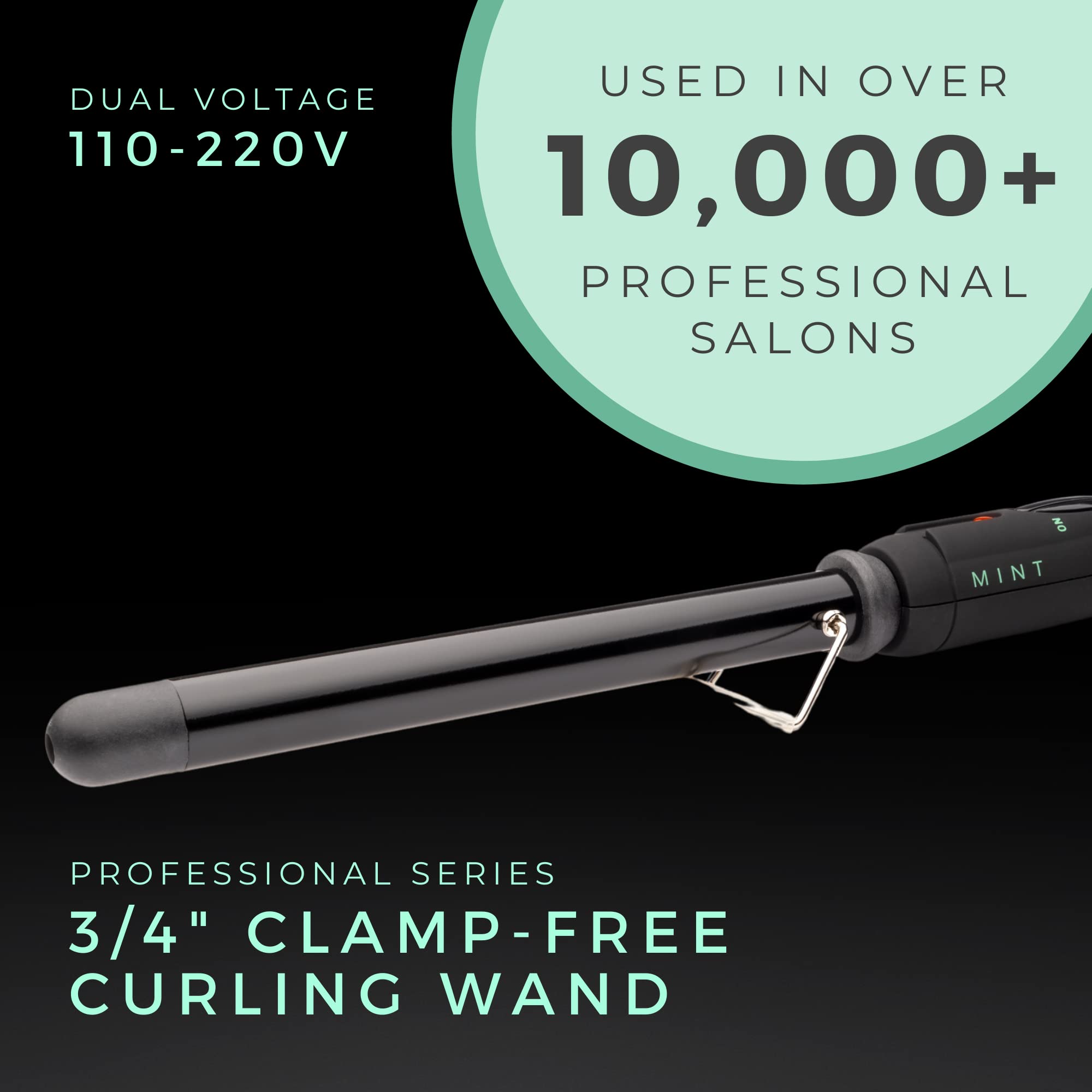 Snapklik.com : Professional Series Thin Curling Wand 3/4 Inch Clamp ...