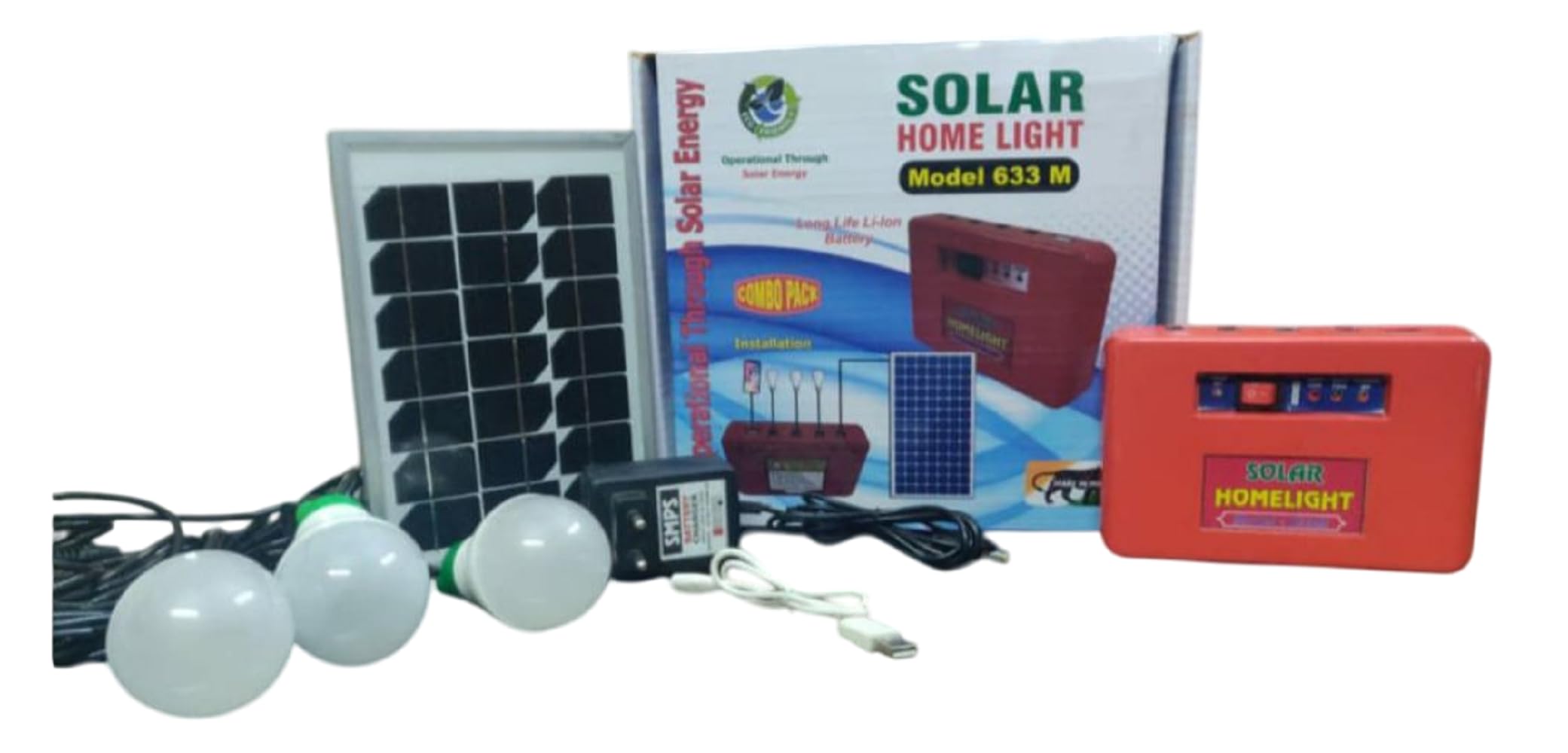 MRT Solar Home Lighting System & Inverter with 6V-3W 3Nos. DC Bulb with ...