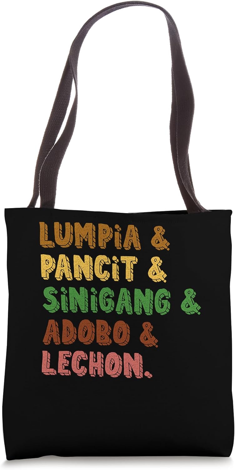 Amazon.com: Lumpia Pancit Sinigang Adobo Lechon Filipino Food Tote Bag ...