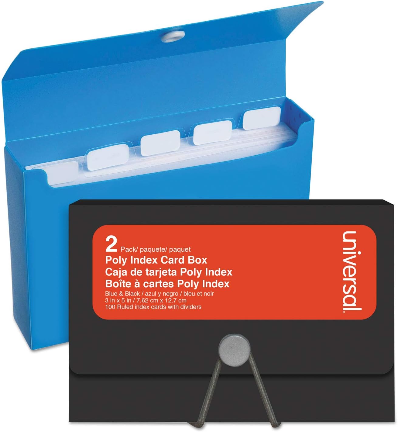 Amazon.com: Universal UNV47304 3 in. x 1.33 in. x 5 in. Poly Index Card ...