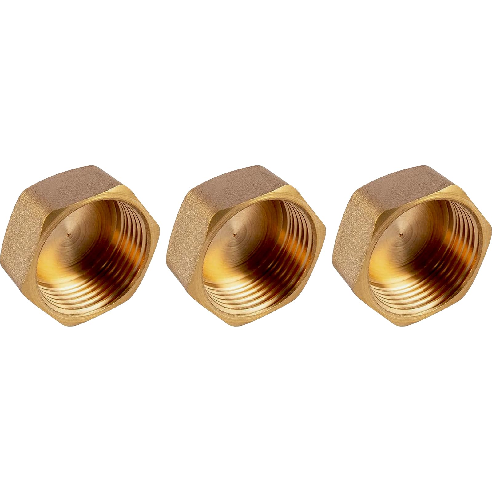 Pinsheng 3/4" Brass Blanking Nut Cap, 3PCS Brass Cap Hose Caps ...