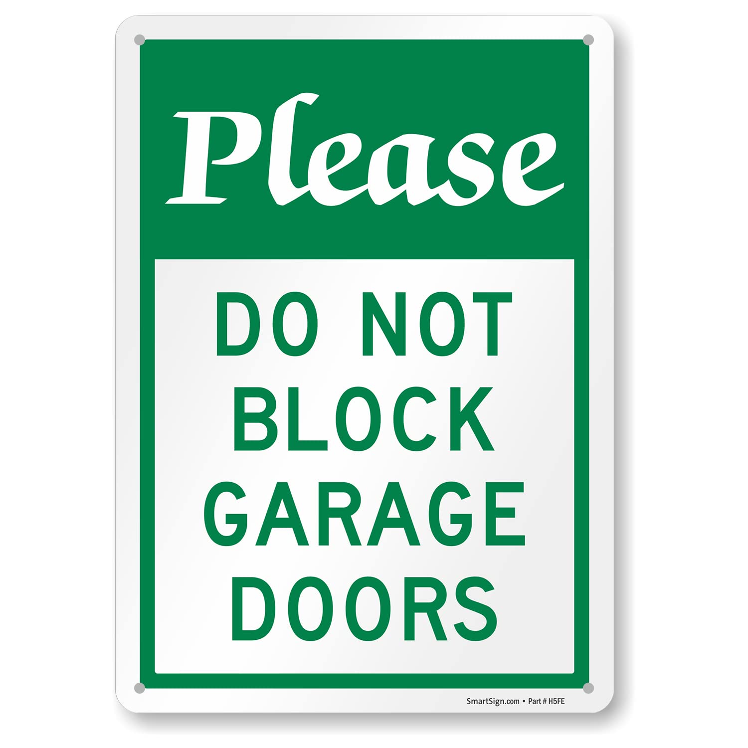Amazon.com: SmartSign 14 x 10 inch “Please - Do Not Block Garage Doors ...