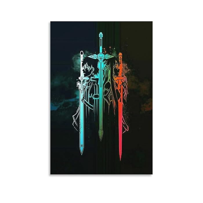 Buy JCODE Kirito Yuuki Poster Anime Sword Art Online Sword Posters for ...