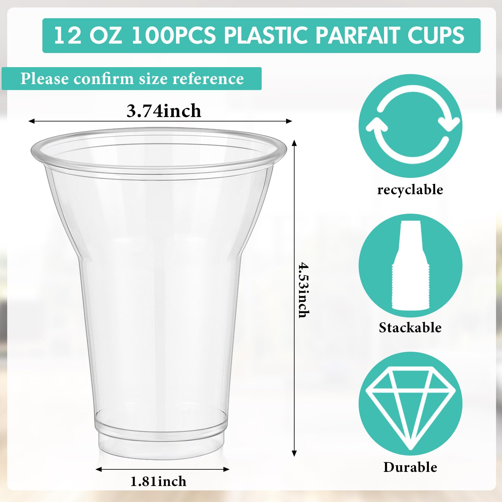 Snapklik.com : Baderke 100 Pcs Plastic Parfait Cups Root Beer Float ...
