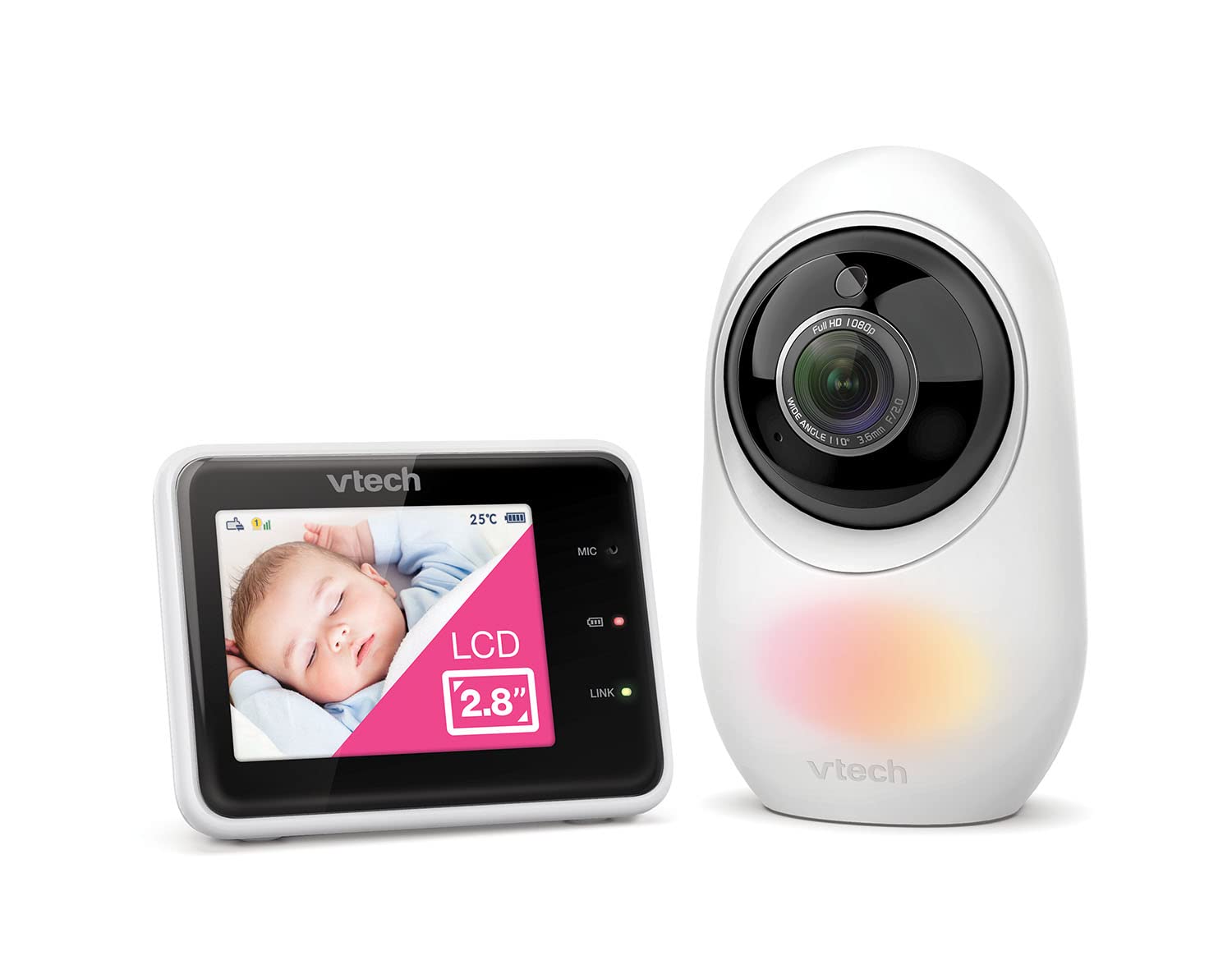 VTech RM2751 2.8" Smart Wi-Fi 1080p HD Video Baby Monitor with Remote ...