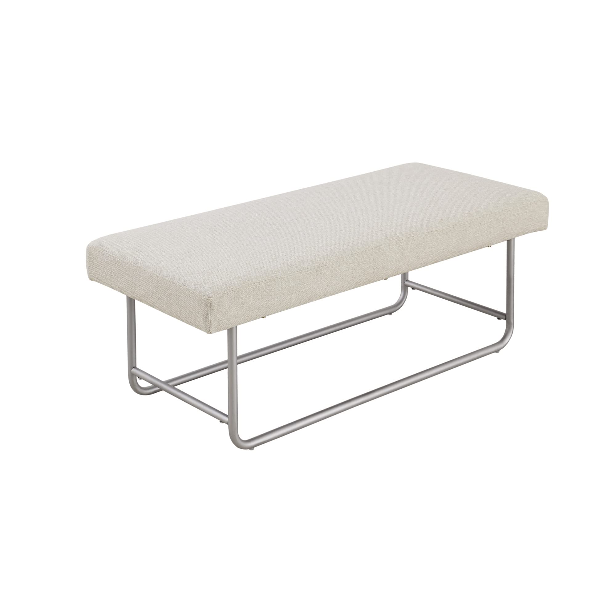 Martha Stewart Eve Upholstered Entryway Accent Bench With Silver Metal ...
