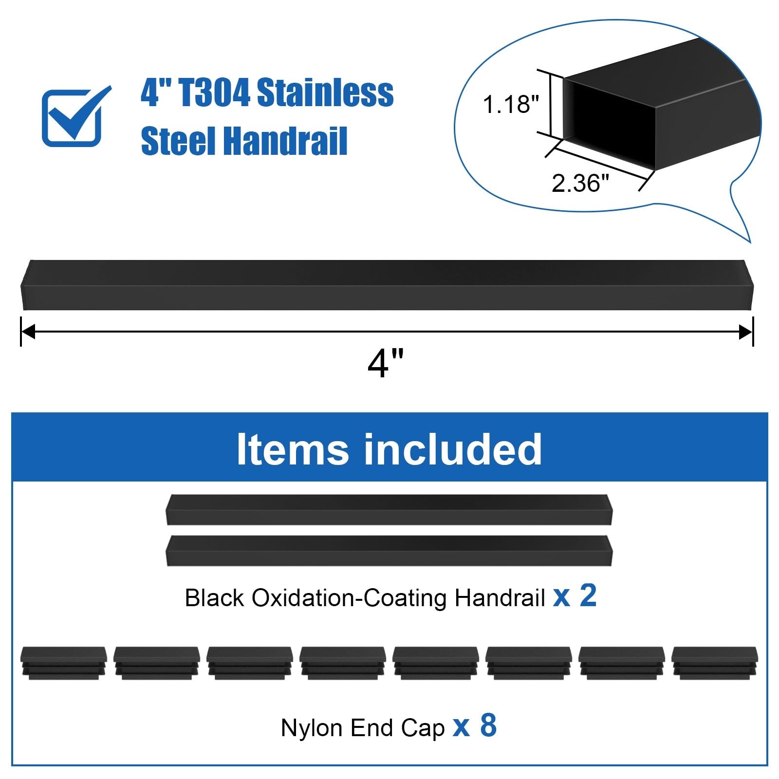 Snapklik.com : CKE 2 Pack 4FT Stainless Steel Handrail, Cable Railing ...