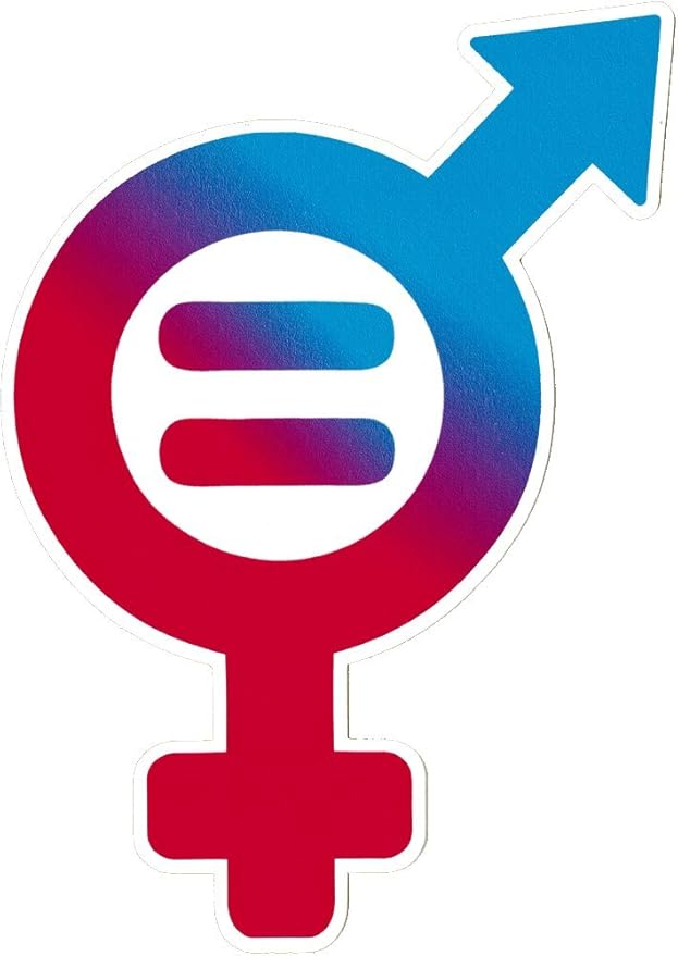 Gender Equality Symbol - Small Bumper Sticker/Decal (5" X 3.25 ...