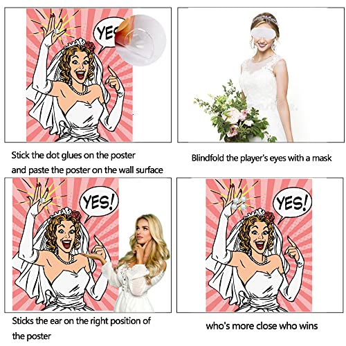 Pin The Ring On The Bride, 24 Stickers Hen Night Game Bachelorette ...