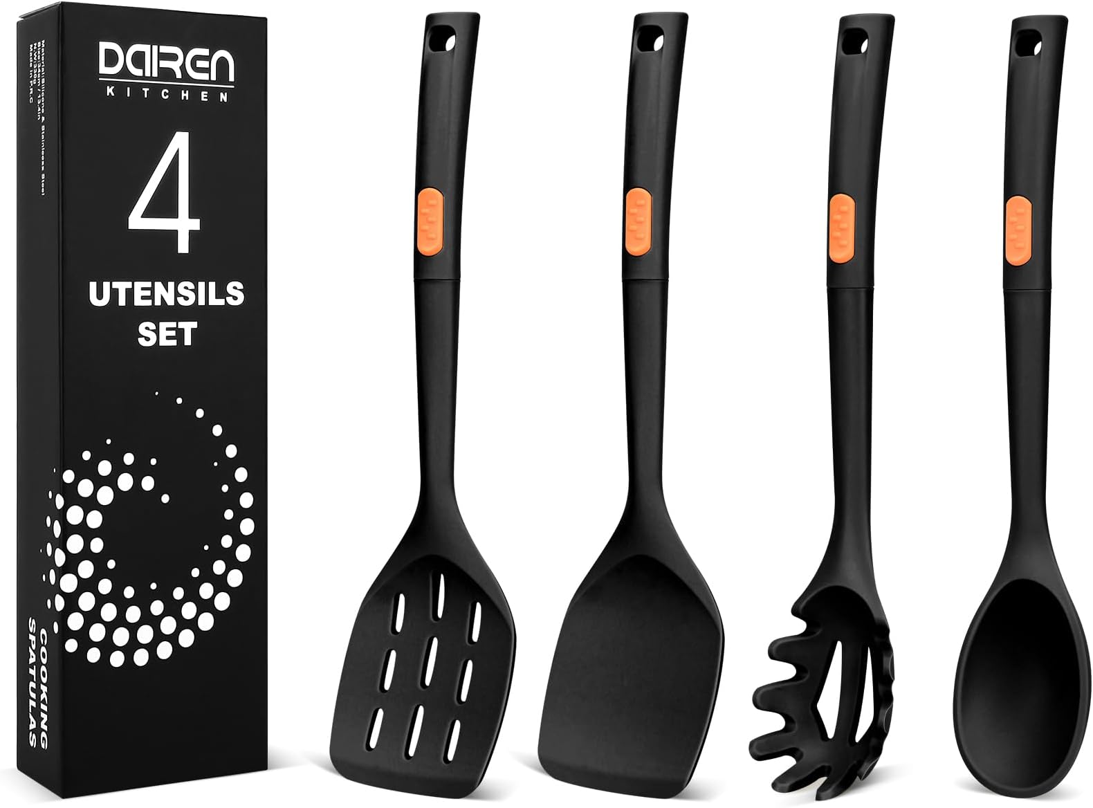 Amazon.com: Silicone Cooking Spatulas and Spaghetti Spoons, 4 Pack Heat ...
