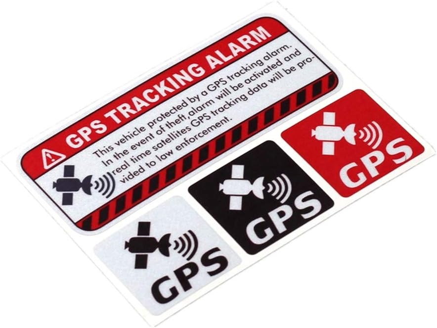 Amazon.com: 2PCS Car Styling Decals Warning GPS Alarm Tracking Bar Code ...