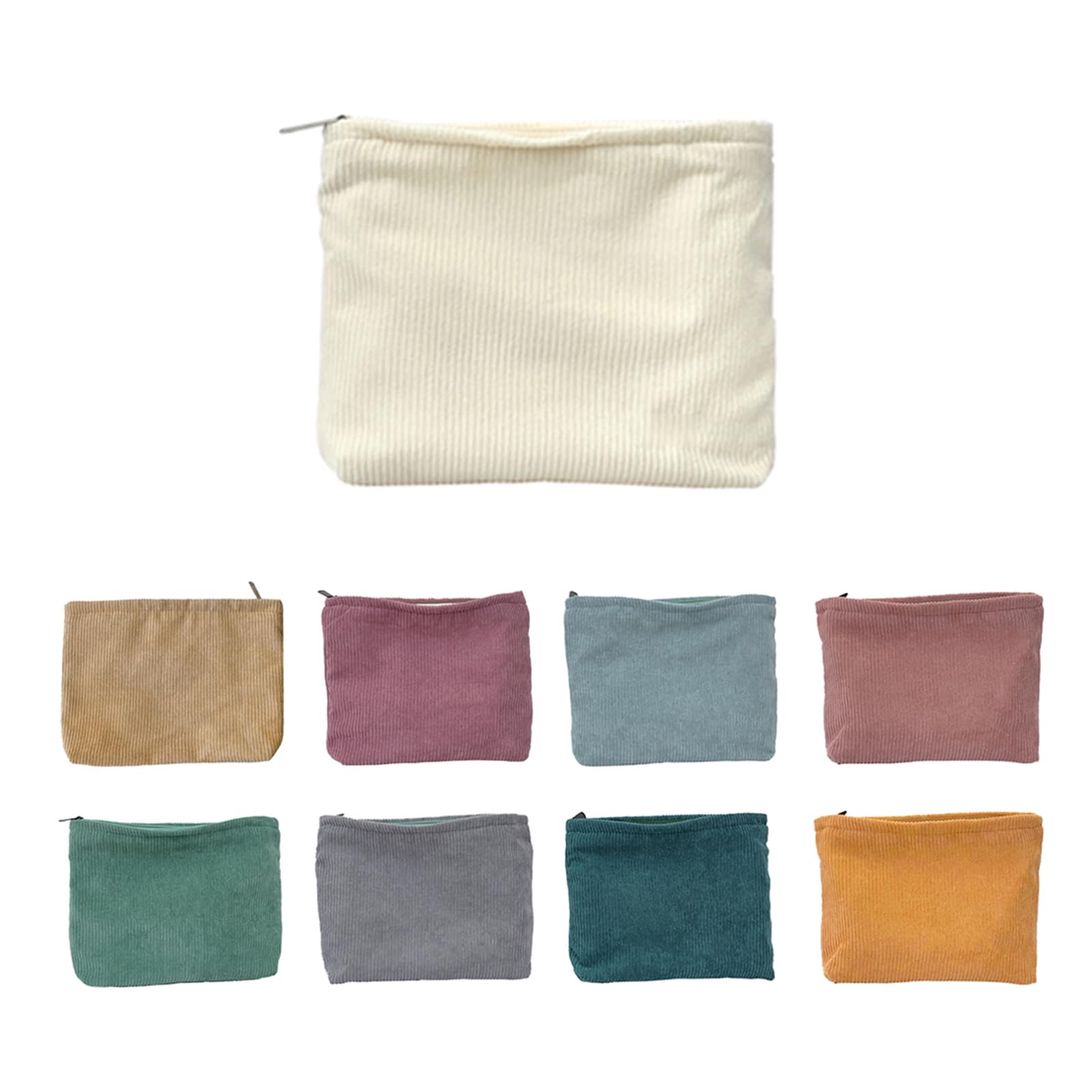 Amazon.com: Hyuetrsa 9 Pieces 10 x 7 Inches Corduroy Makeup Bag ...