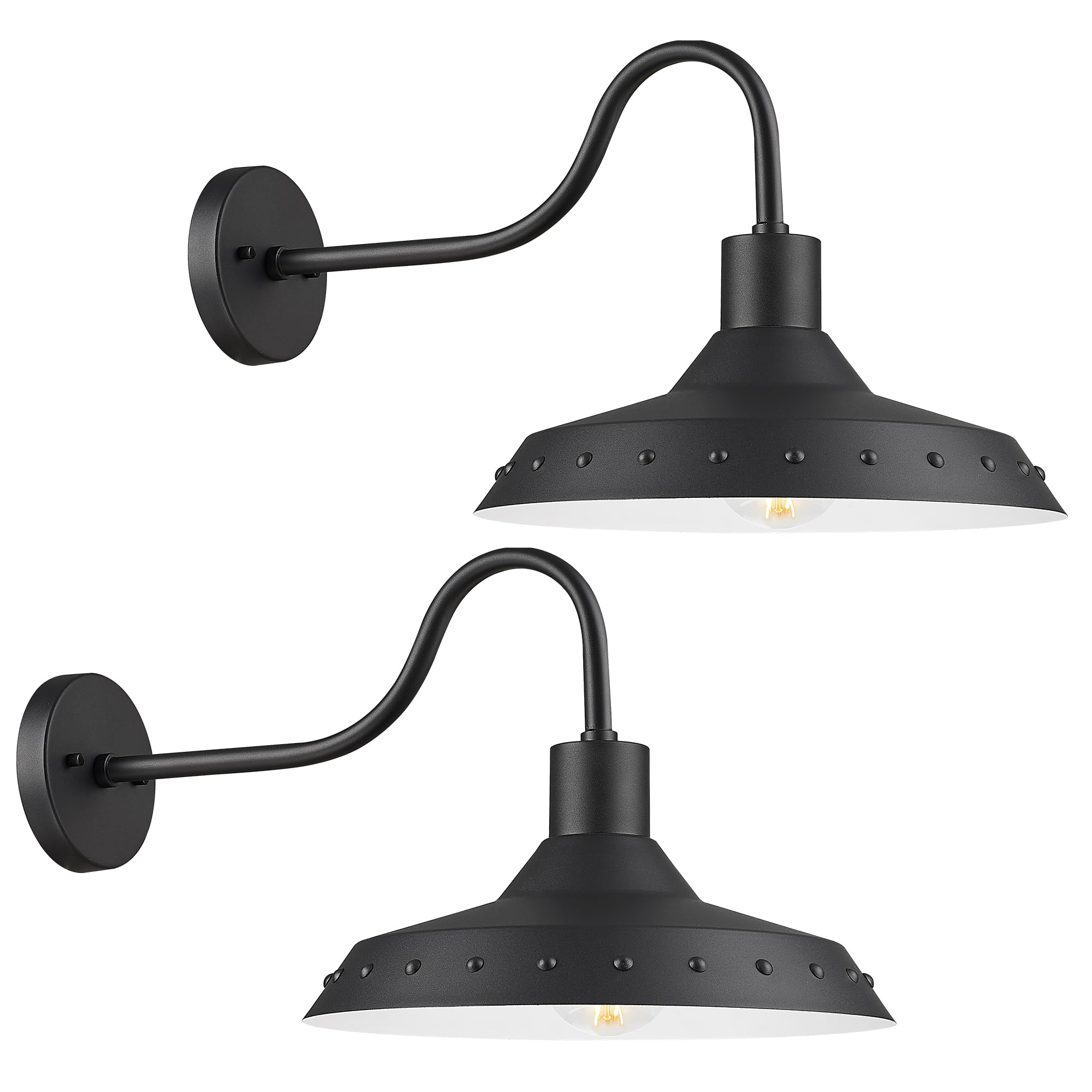 Barn Lights Outdoor 2 Pack, HWH 16'' Gooseneck Barn Light Fixture ...