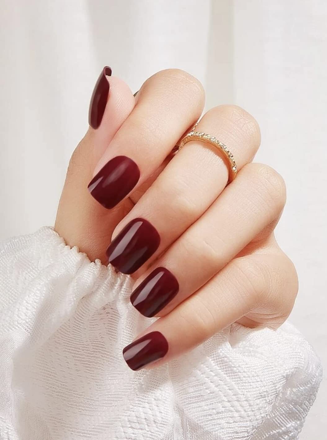 Dark Red Nails
