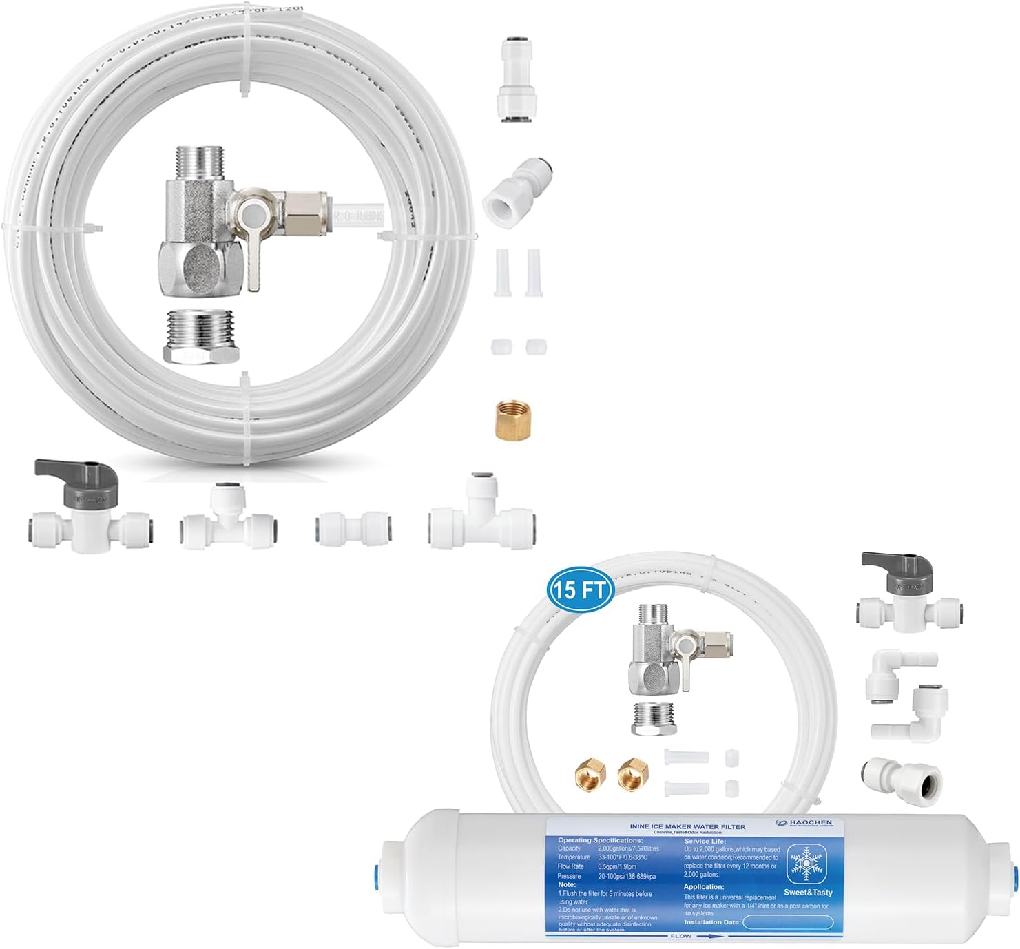 Amazon.com: Refrigerator Water Line Kit with Feed Water Adapter and ...