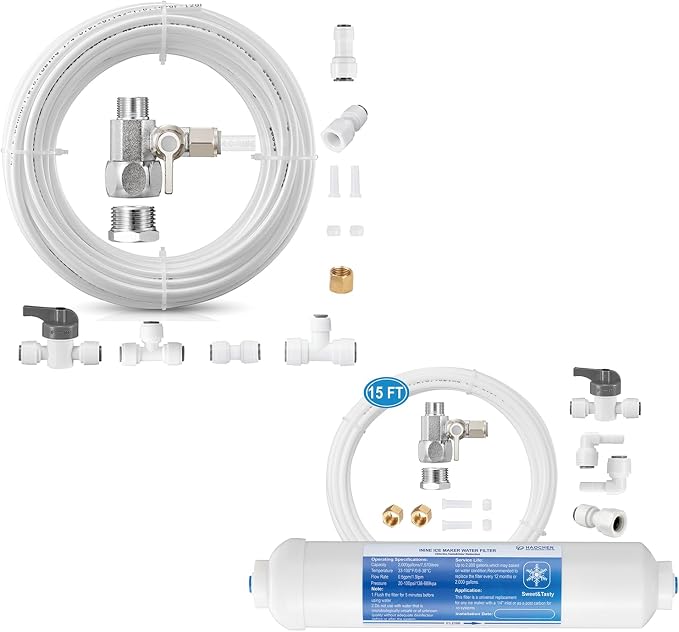 Amazon.com: Refrigerator Water Line Kit with Feed Water Adapter and ...