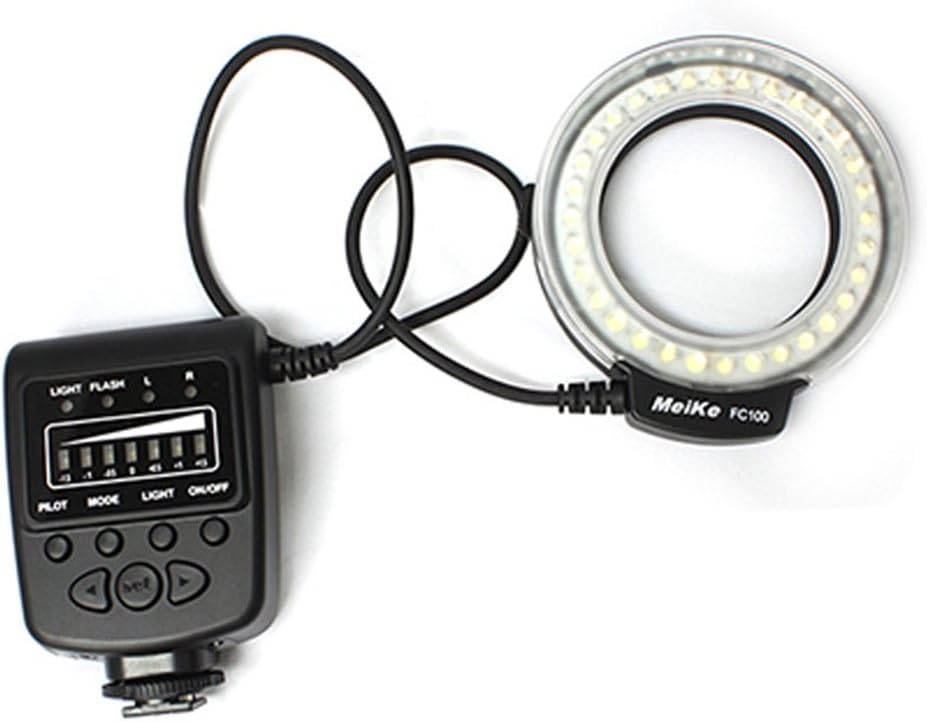 Meike LED Macro Ring Flash Light FC-100 with LCD Display Power Control ...