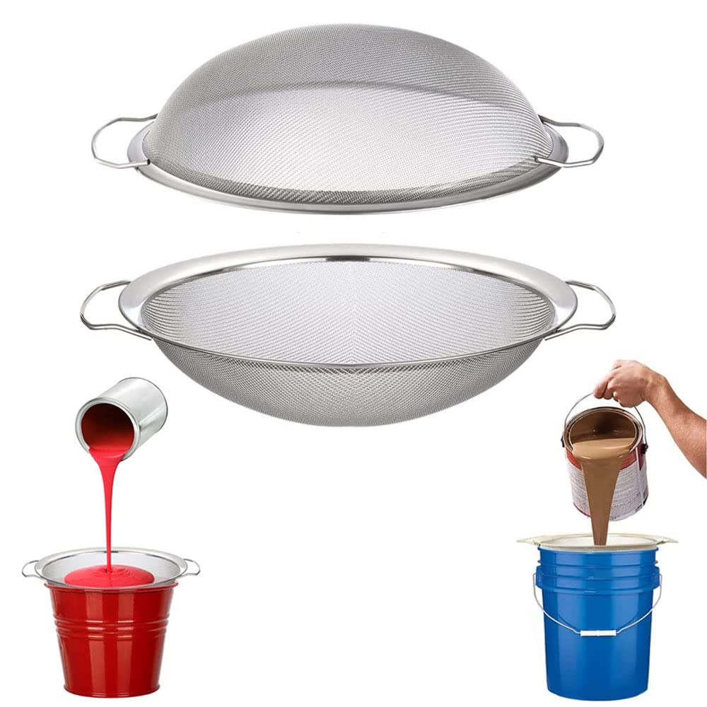 Amazon.com: 2 Pack 60 Mesh Stainless Steel Paint Filter Suitable Latex ...