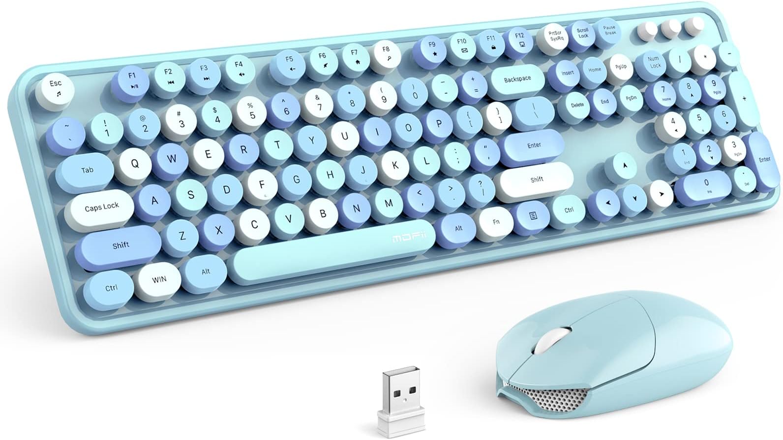 Amazon.com: Wireless Keyboard and Mouse Combo, Colorful Keyboard with ...